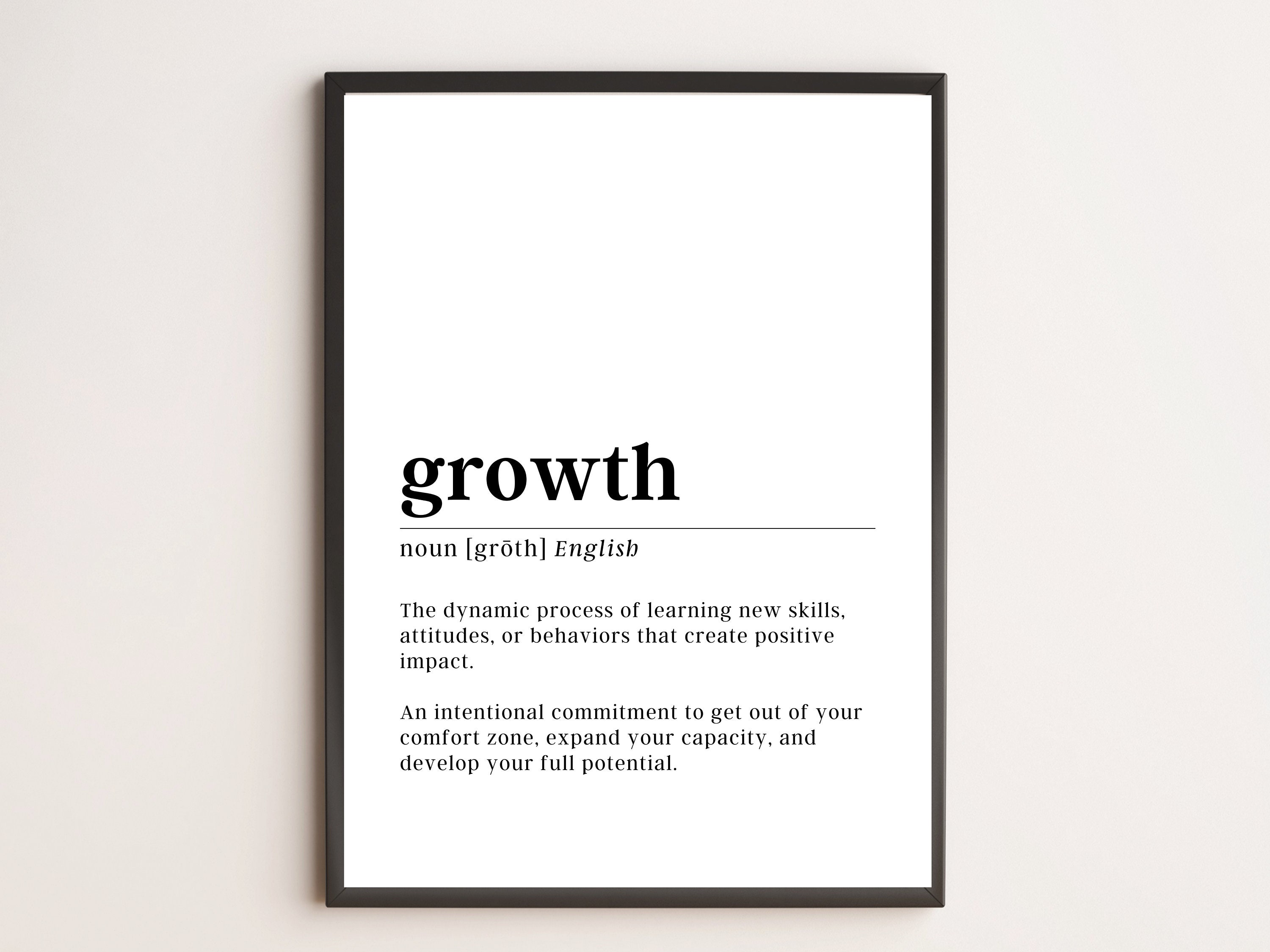 Growth Definition Print | Motivational Wall Art - Etsy