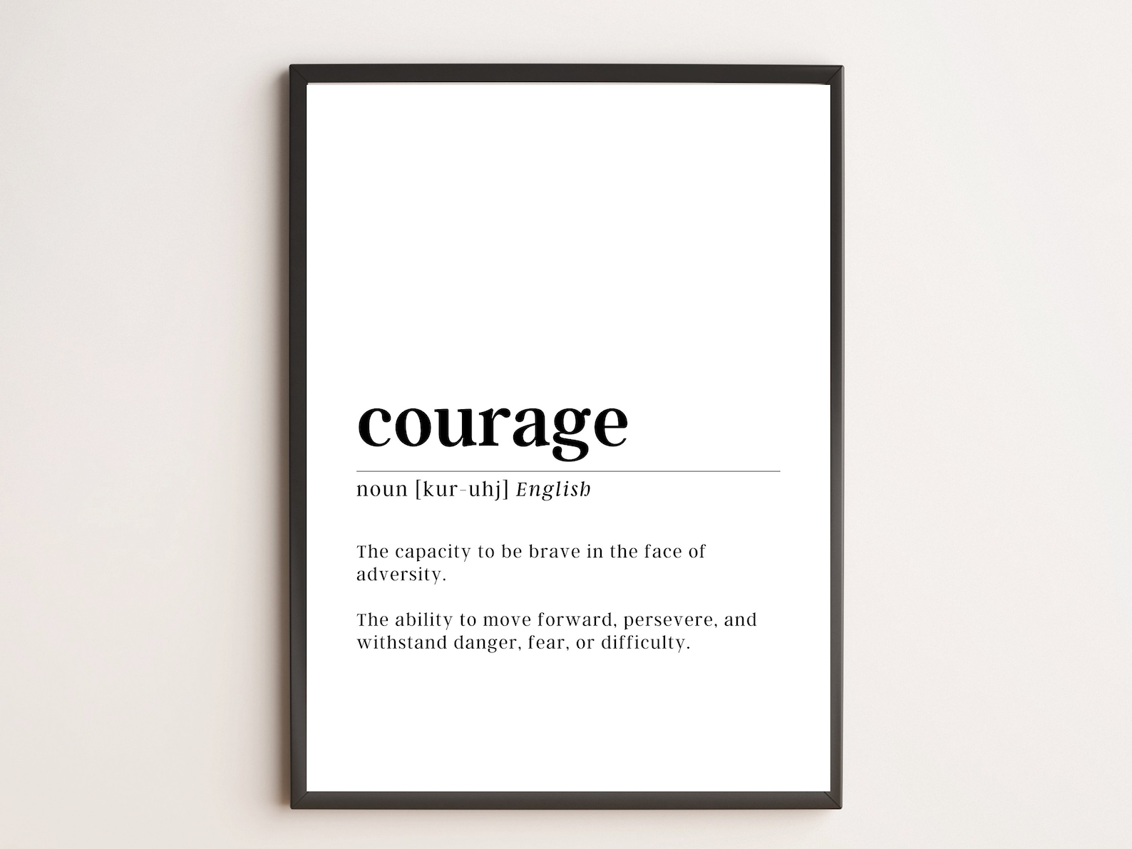 Courage Definition Print | Motivational Wall Art - Etsy