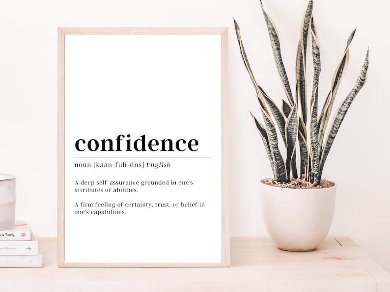 Confidence Definition Print | Motivational Wall Art - Etsy