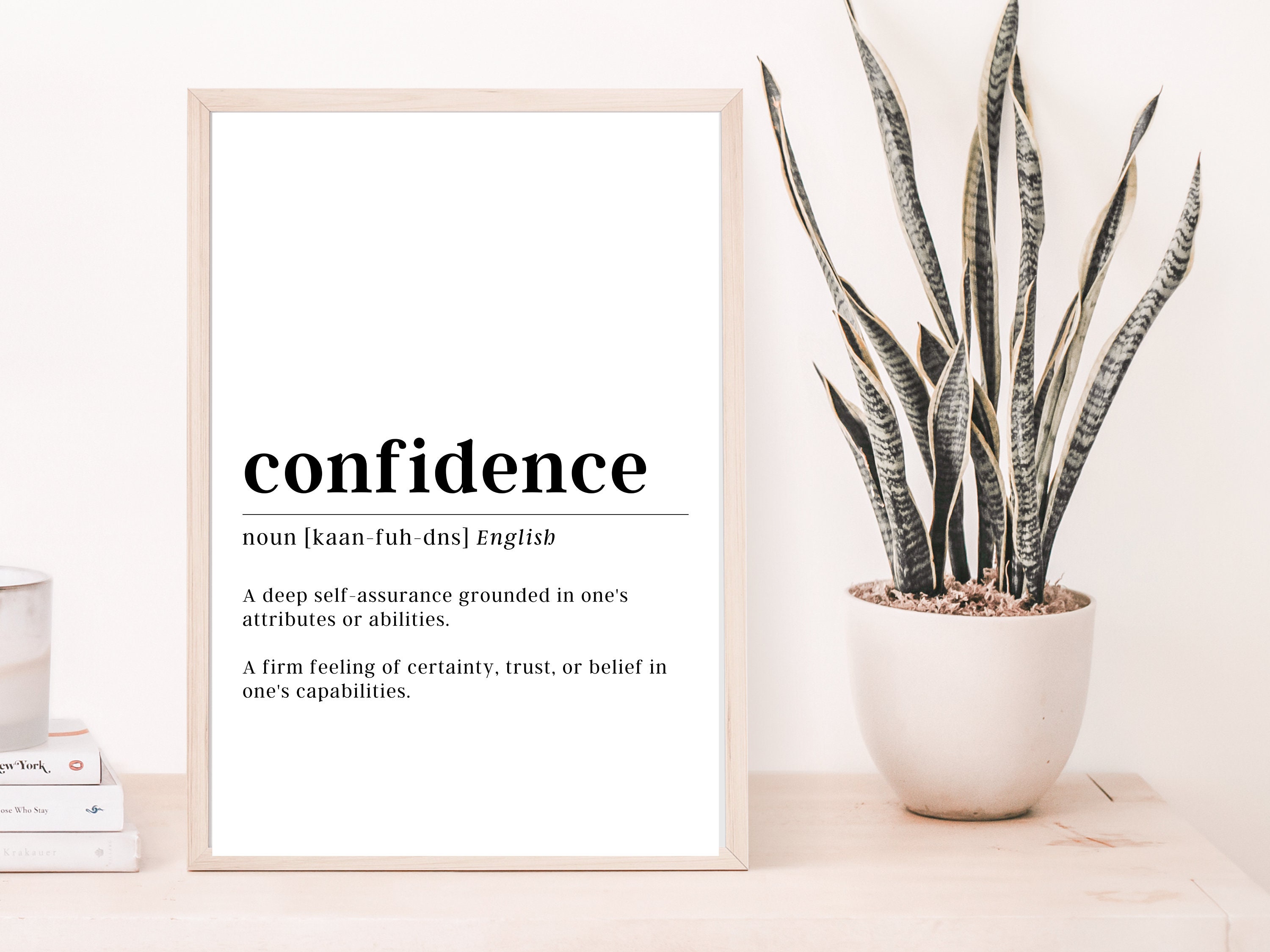 Confidence Definition Print | Motivational Wall Art - Etsy