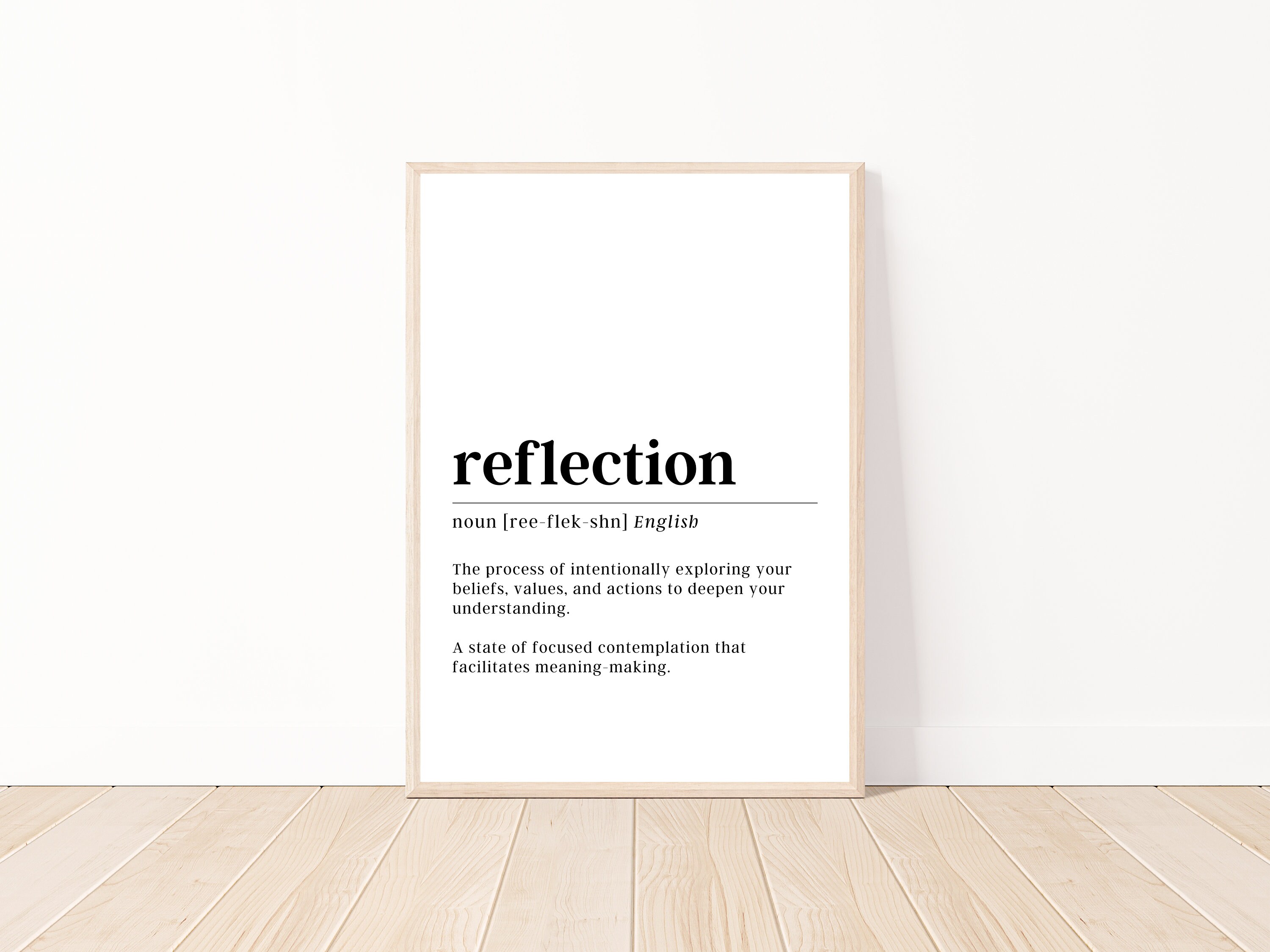 Reflection Definition Print | Motivational Wall Art - Etsy