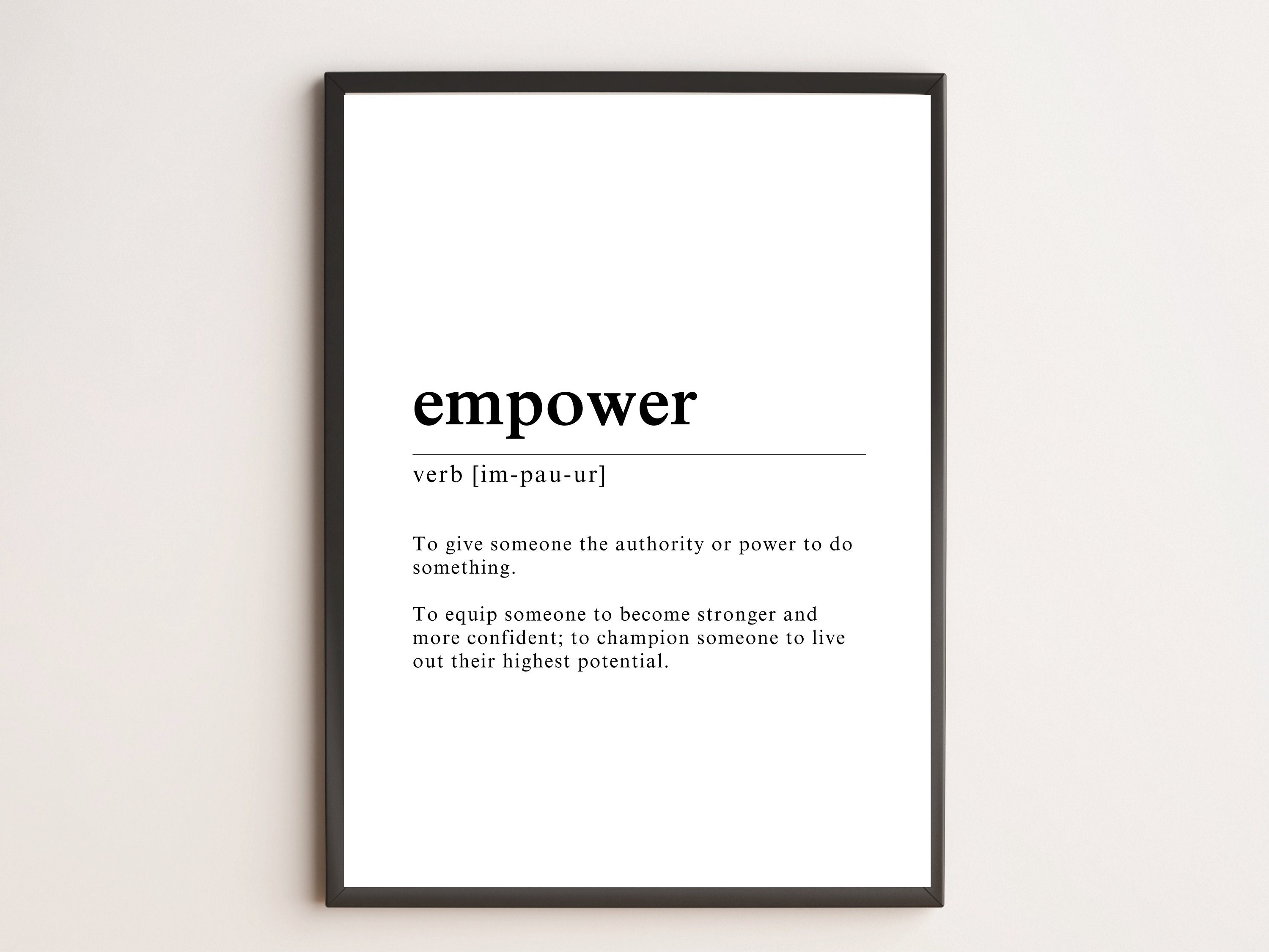 Empower Definition Print | CUSTOM Print | Motivational Wall Art - Etsy