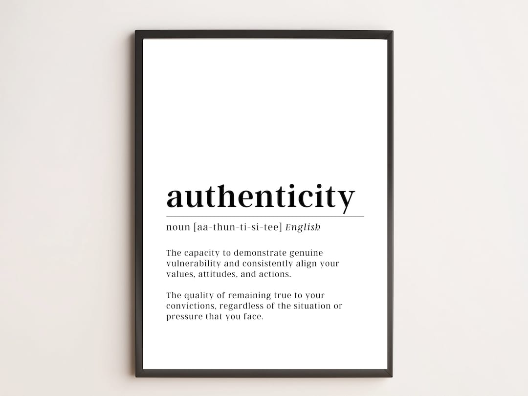 Authenticity Definition Print | Motivational Wall Art - Etsy