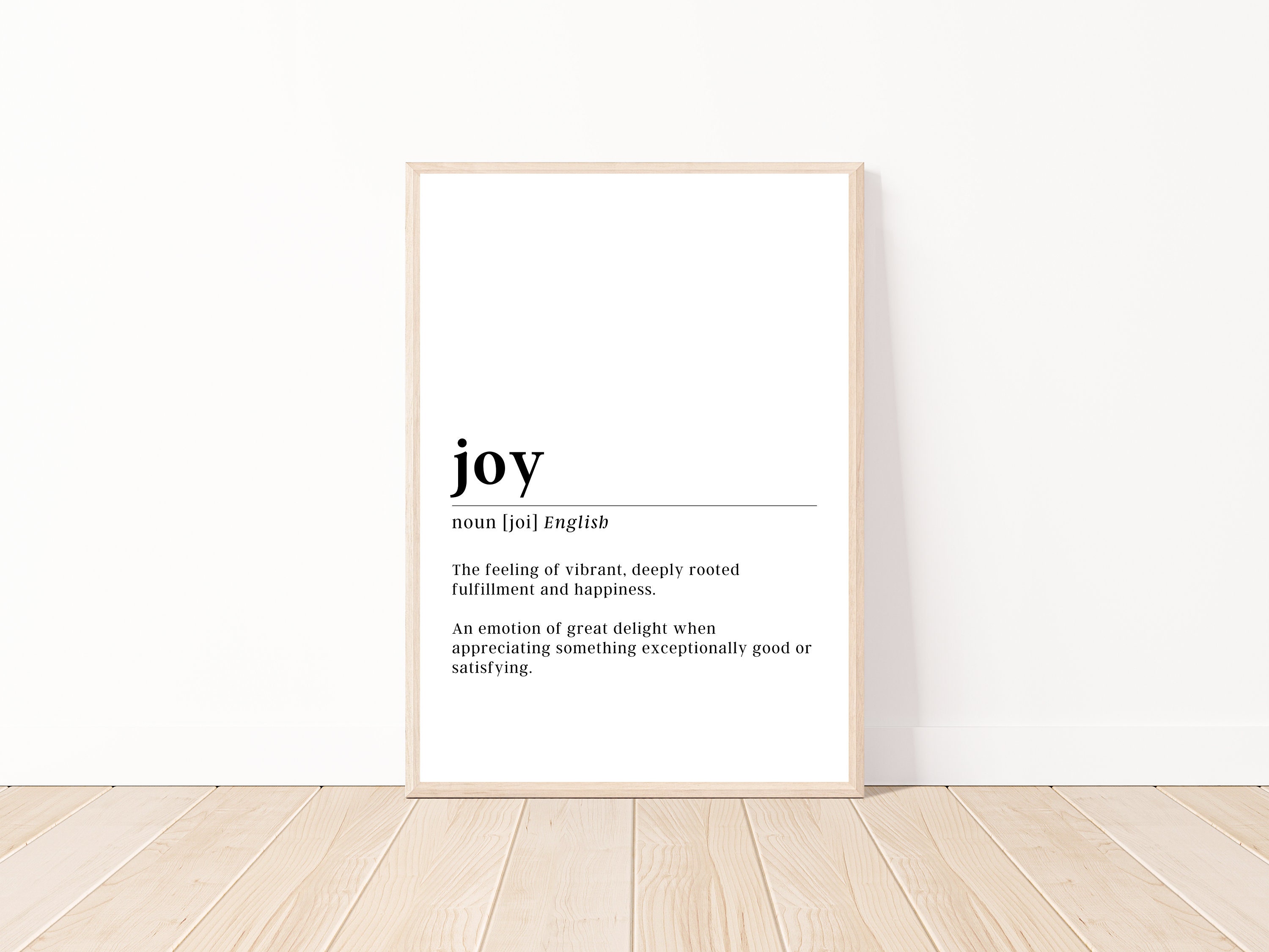 Joy Definition Print | Motivational Wall Art - Etsy