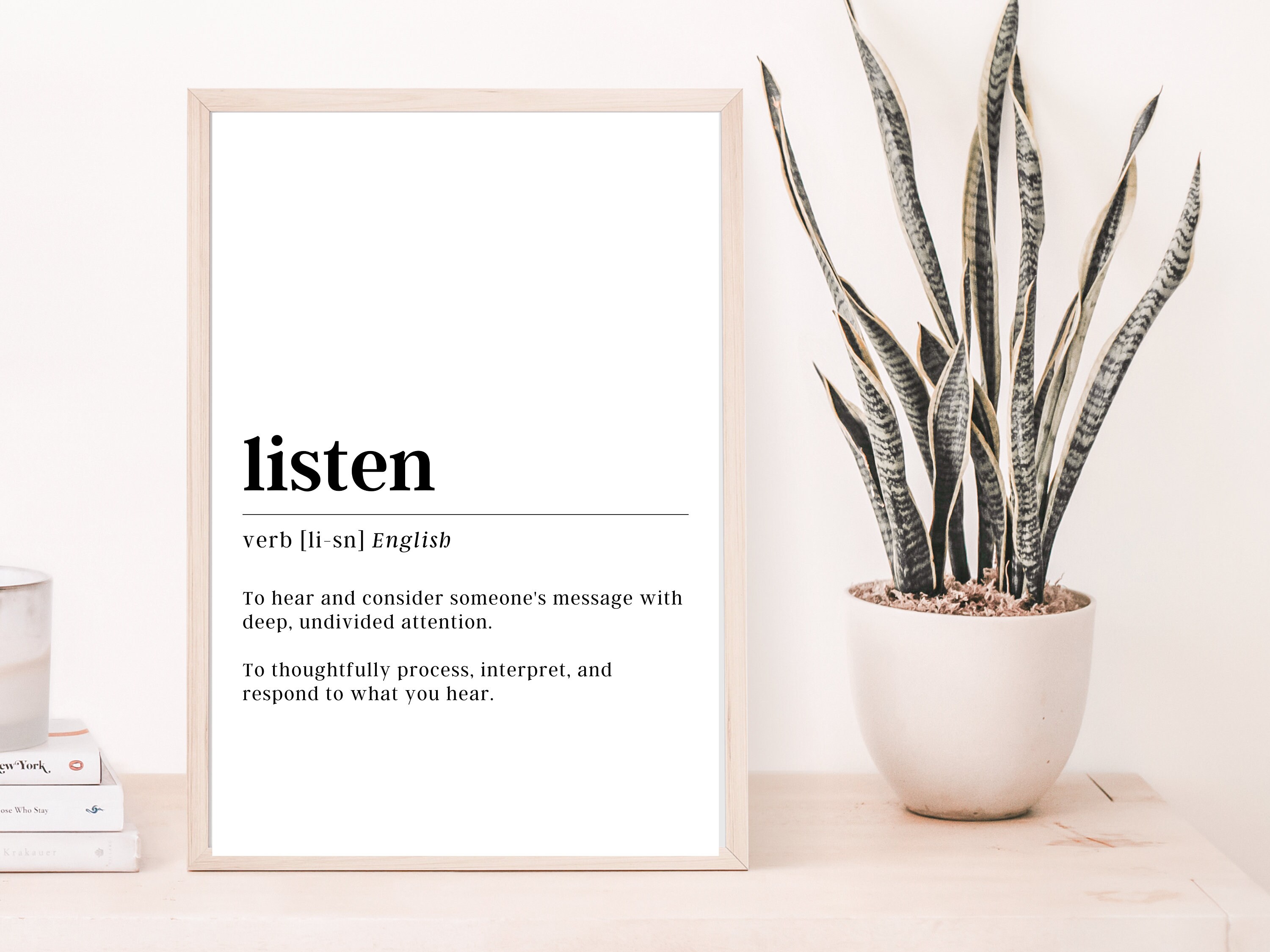 Listen Definition Print | Motivational Wall Art - Etsy