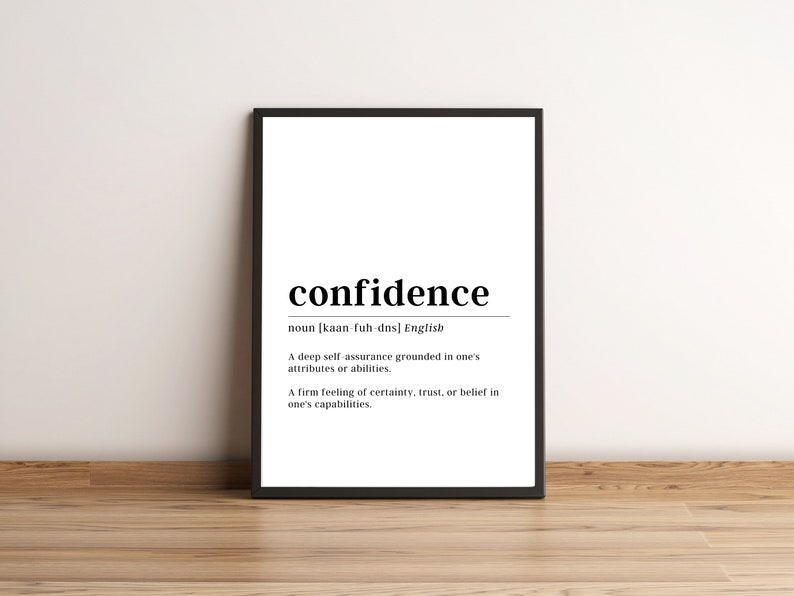 Confidence Definition Print | Motivational Wall Art - Etsy