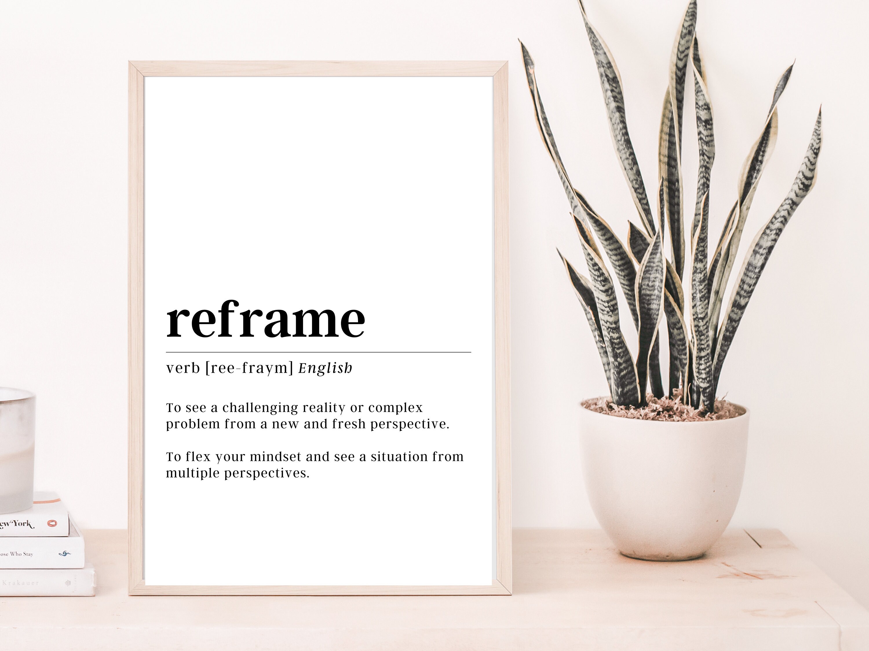 Reframe Definition Print | Motivational Wall Art - Etsy