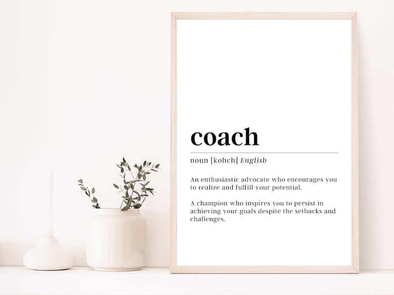 Coach Definition Print Motivational Wall Art - Etsy