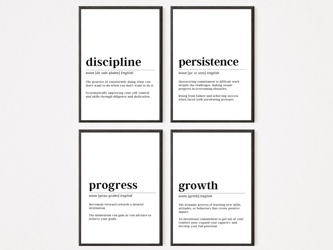Definition Print Bundle | Discipline, Progress, Persistence, & Growth ...