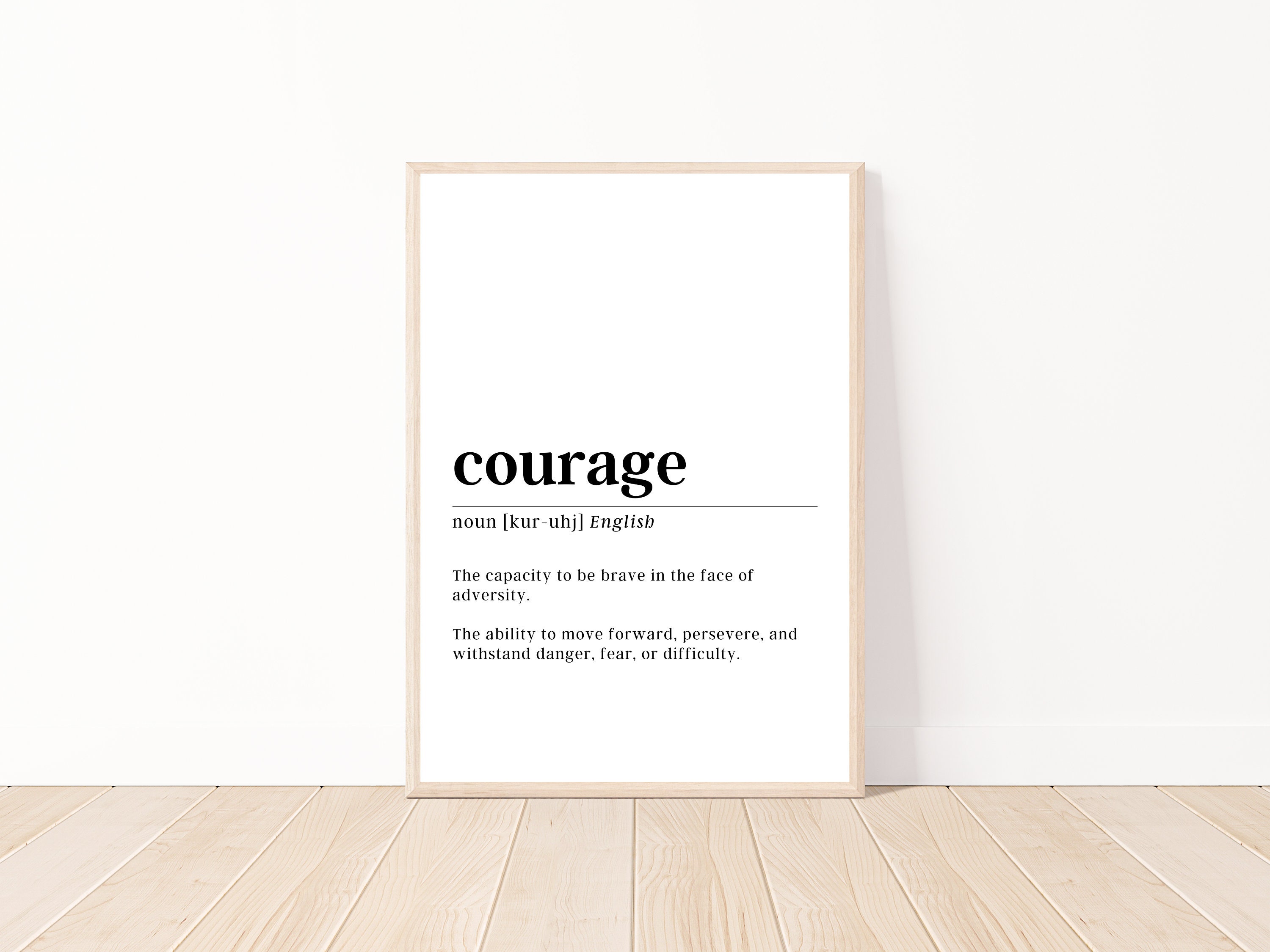Courage Definition Print | Motivational Wall Art - Etsy