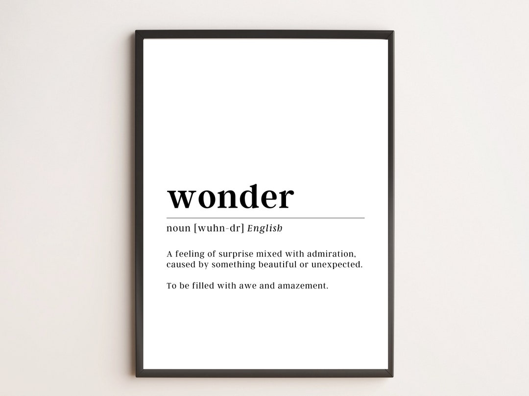 Wonder Definition Print | Motivational Wall Art - Etsy