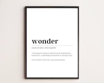 Wonder/wander Definition/mental Health Motivational Art Print - Etsy