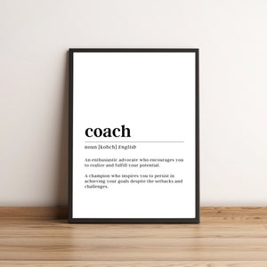 Coach Definition Print Motivational Wall Art - Etsy