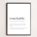 Coachable Definition Print Motivational Wall Art - Etsy