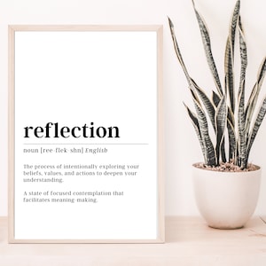 Reflection Definition Print | Motivational Wall Art - Etsy