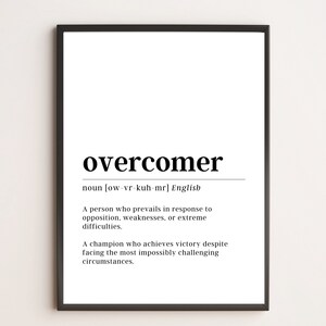 Overcomer Definition Print | Motivational Wall Art - Etsy