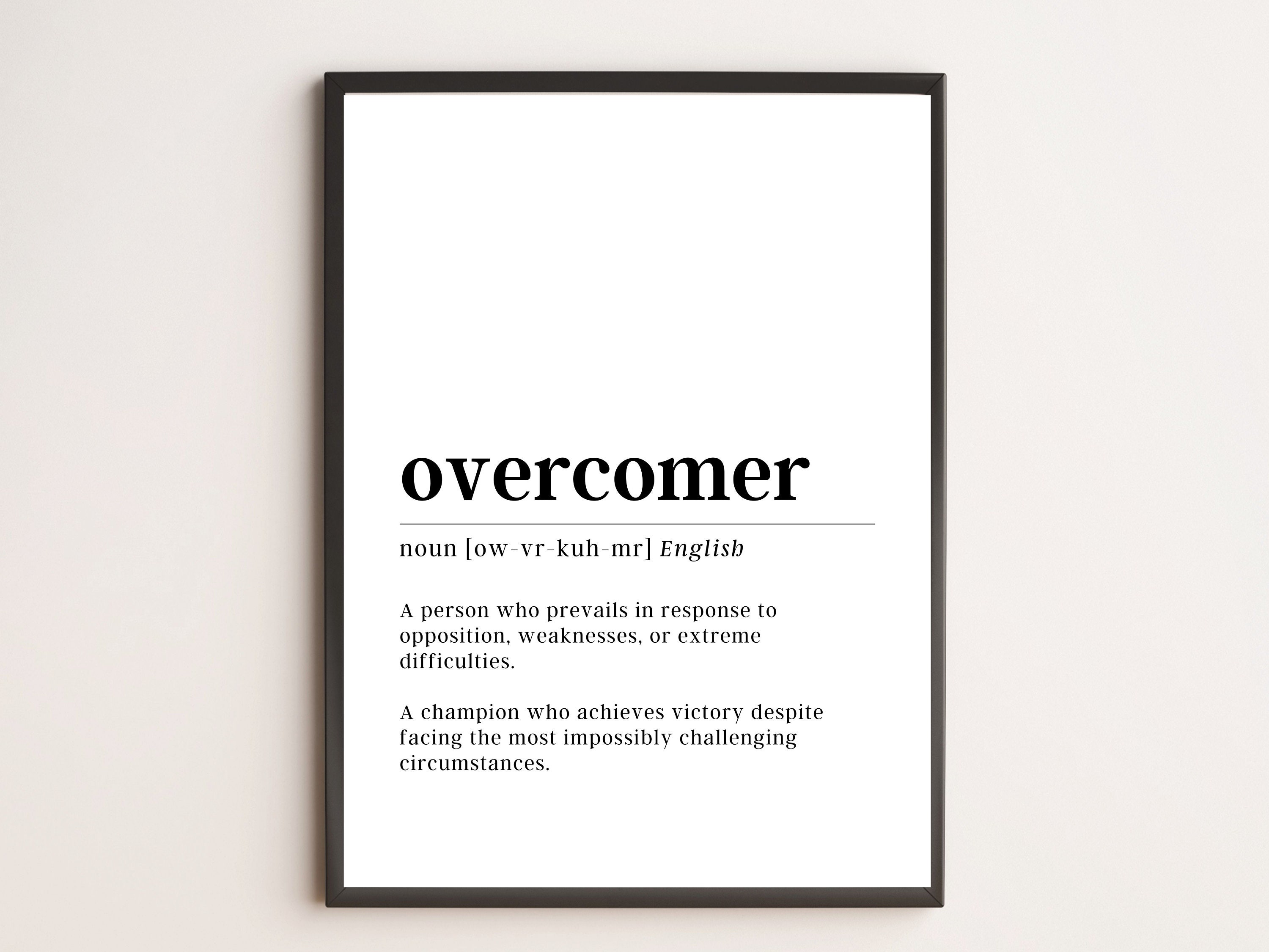 Overcomer Definition Print Motivational Wall Art - Etsy