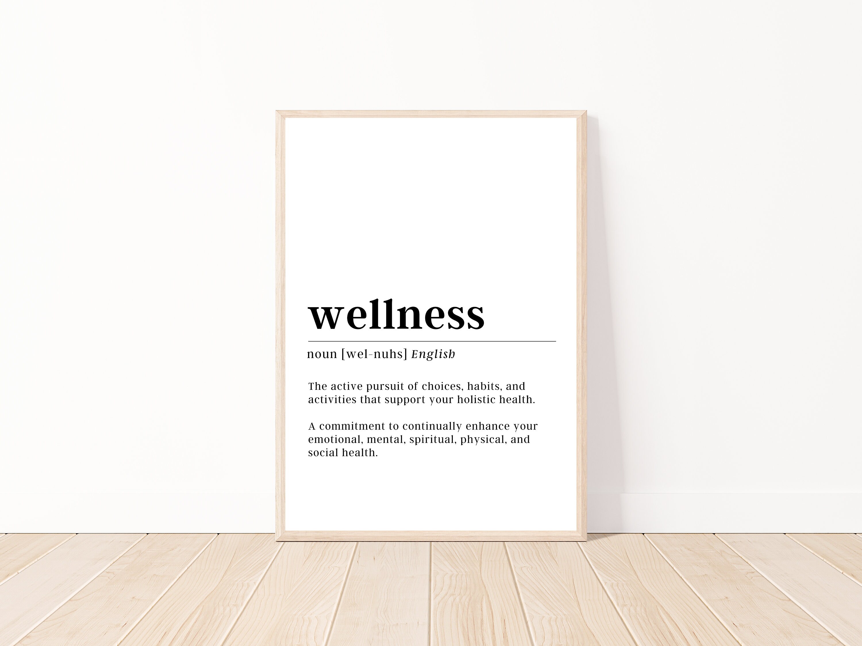 Wellness Definition Print | Motivational Wall Art - Etsy