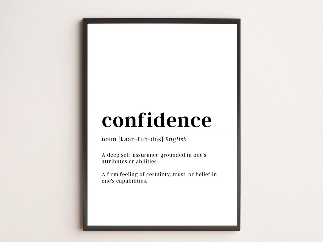 Confidence Definition Print | Motivational Wall Art - Etsy