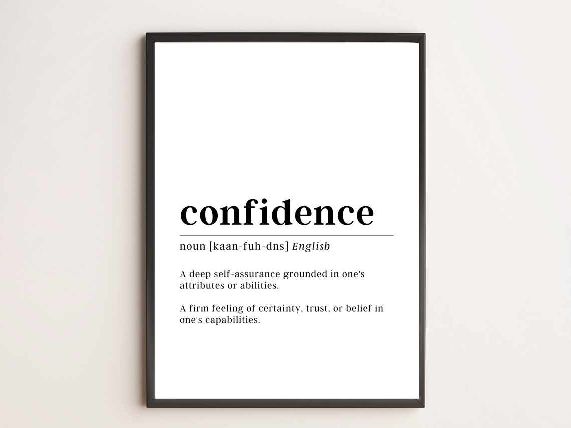 Confidence Definition Print | Motivational Wall Art - Etsy
