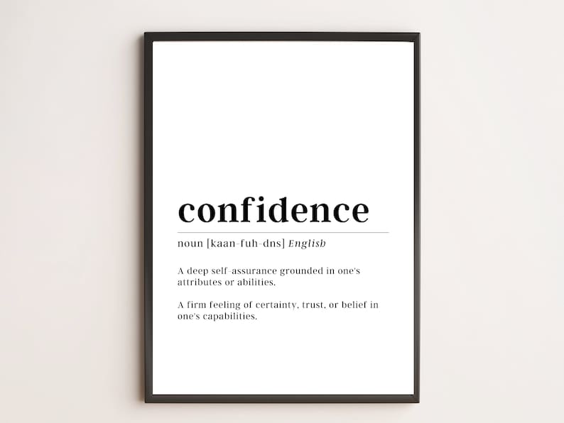 Confidence Definition Print | Motivational Wall Art - Etsy