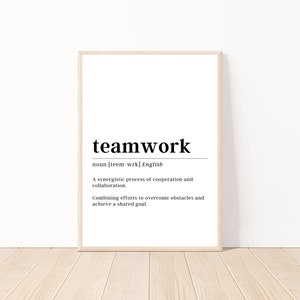 Teamwork Definition Print | Motivational Wall Art - Etsy