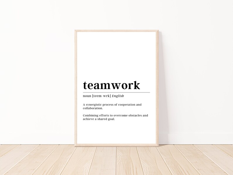 Teamwork Definition Print | Motivational Wall Art - Etsy