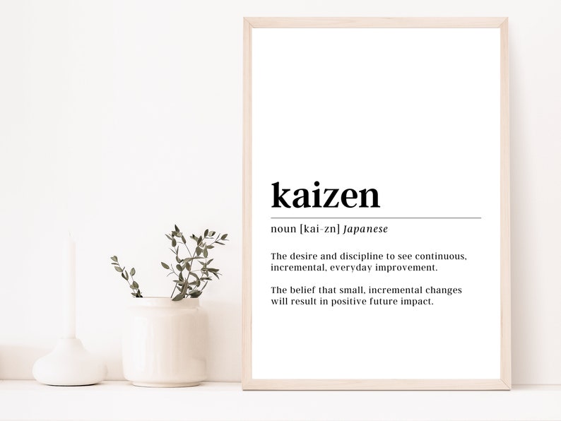 Kaizen Definition Print Motivational Wall Art - Etsy