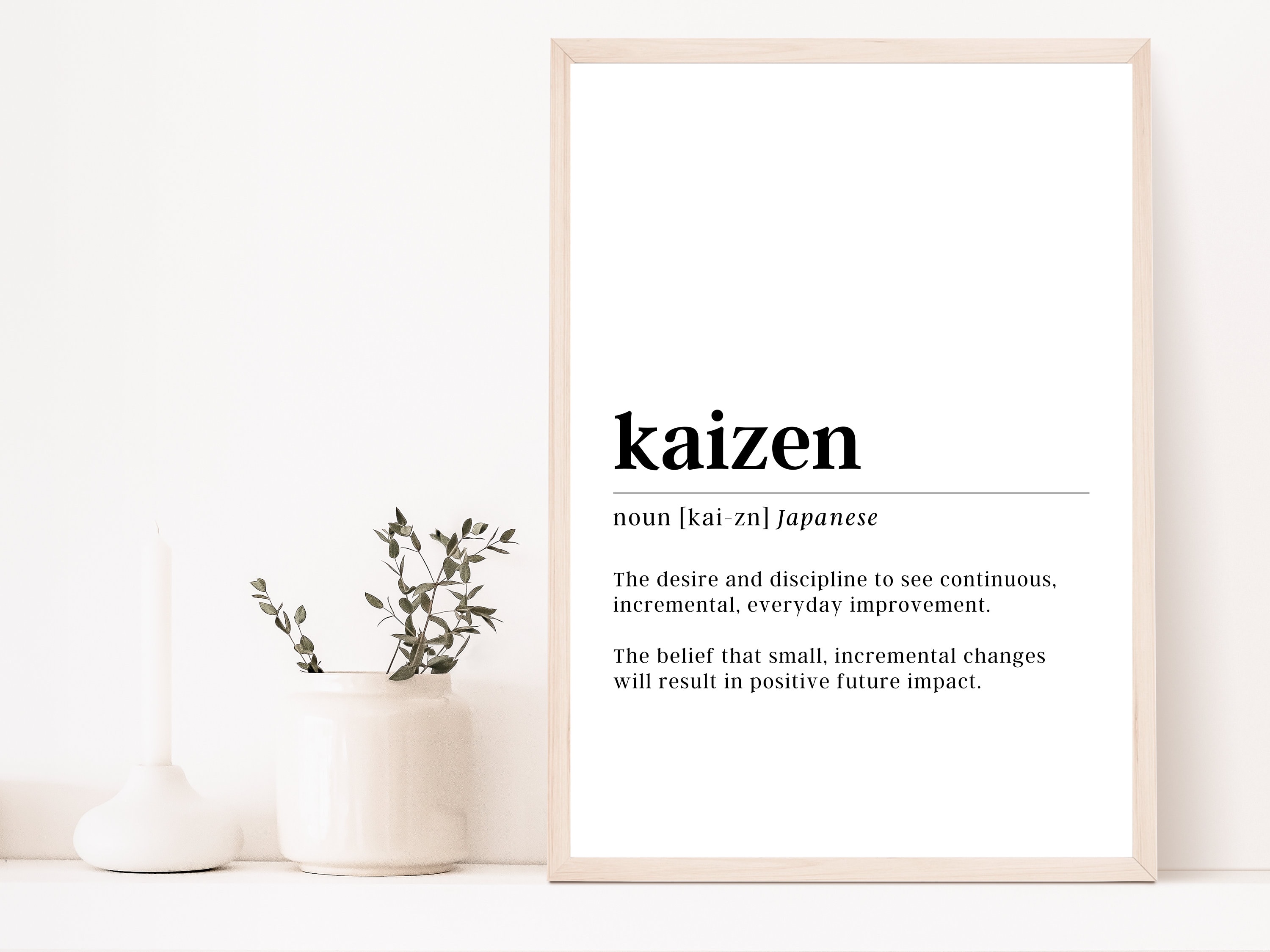 Kaizen Definition Print | Motivational Wall Art - Etsy