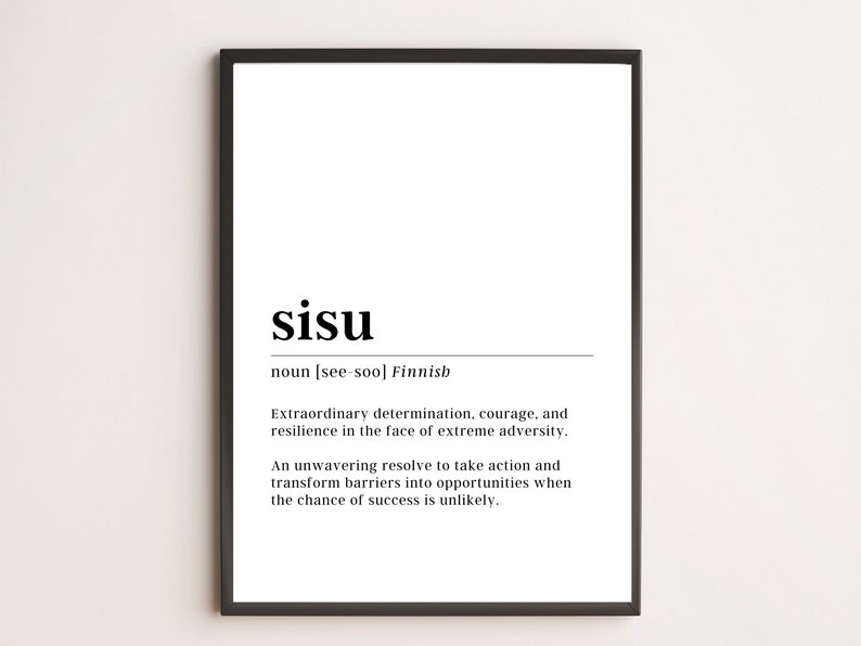 Sisu Definition Print | Motivational Wall Art - Etsy