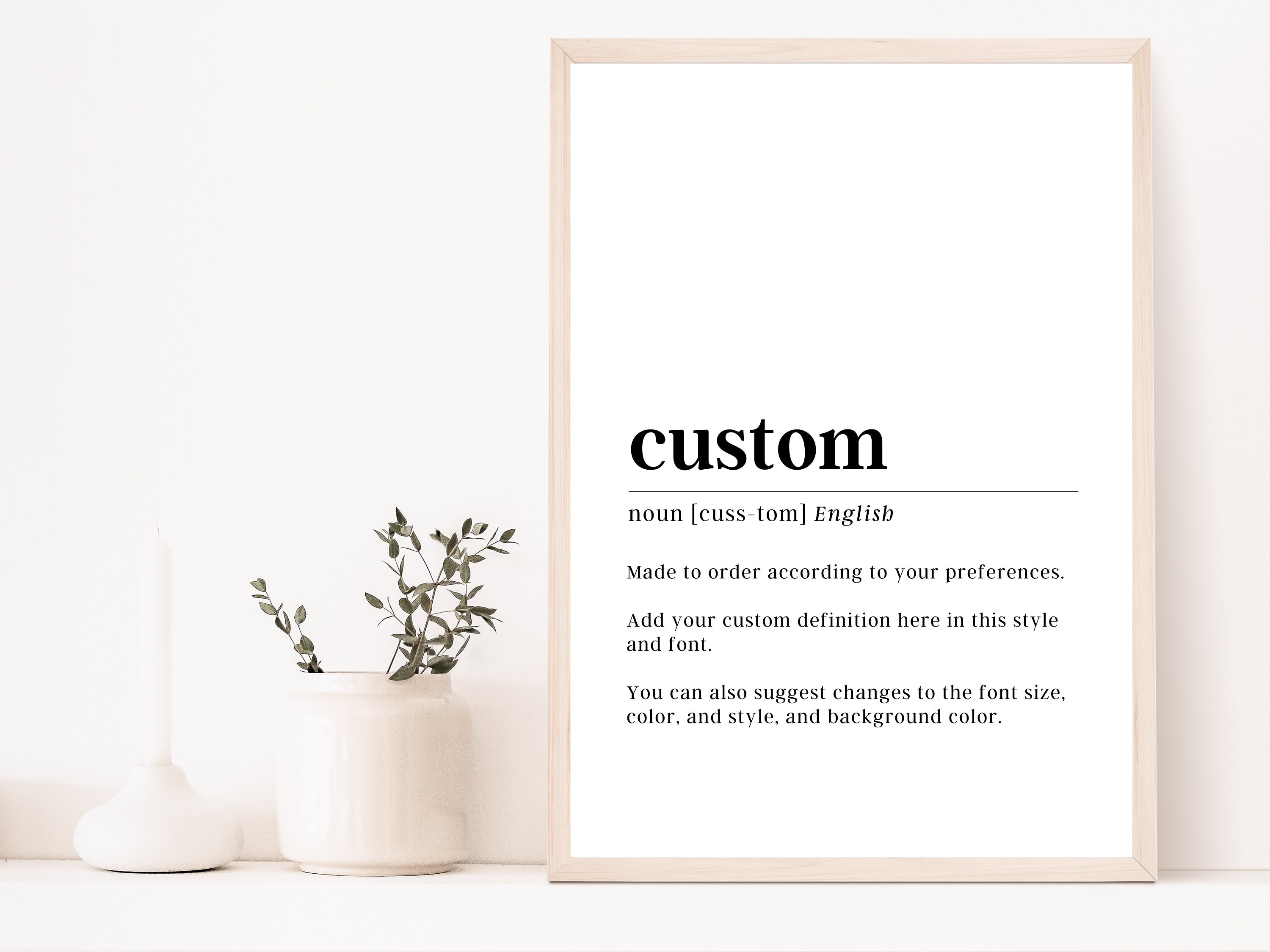 Custom Definition Print, Digital Download, Custom Definition Poster ...