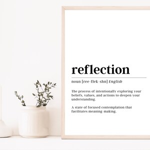 Reflection Definition Print | Motivational Wall Art - Etsy
