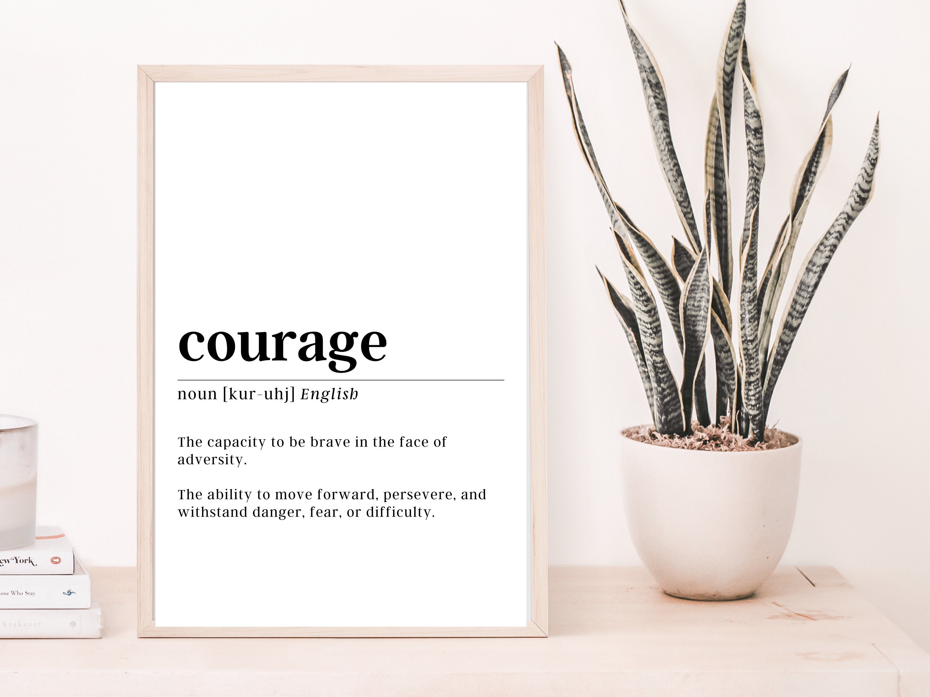 Courage Definition Print | Motivational Wall Art - Etsy