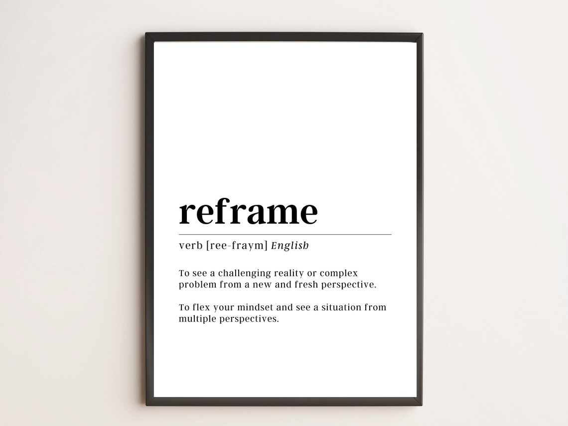 Reframe Definition Print | Motivational Wall Art - Etsy