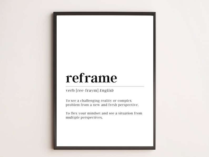 Reframe Definition Print | Motivational Wall Art - Etsy