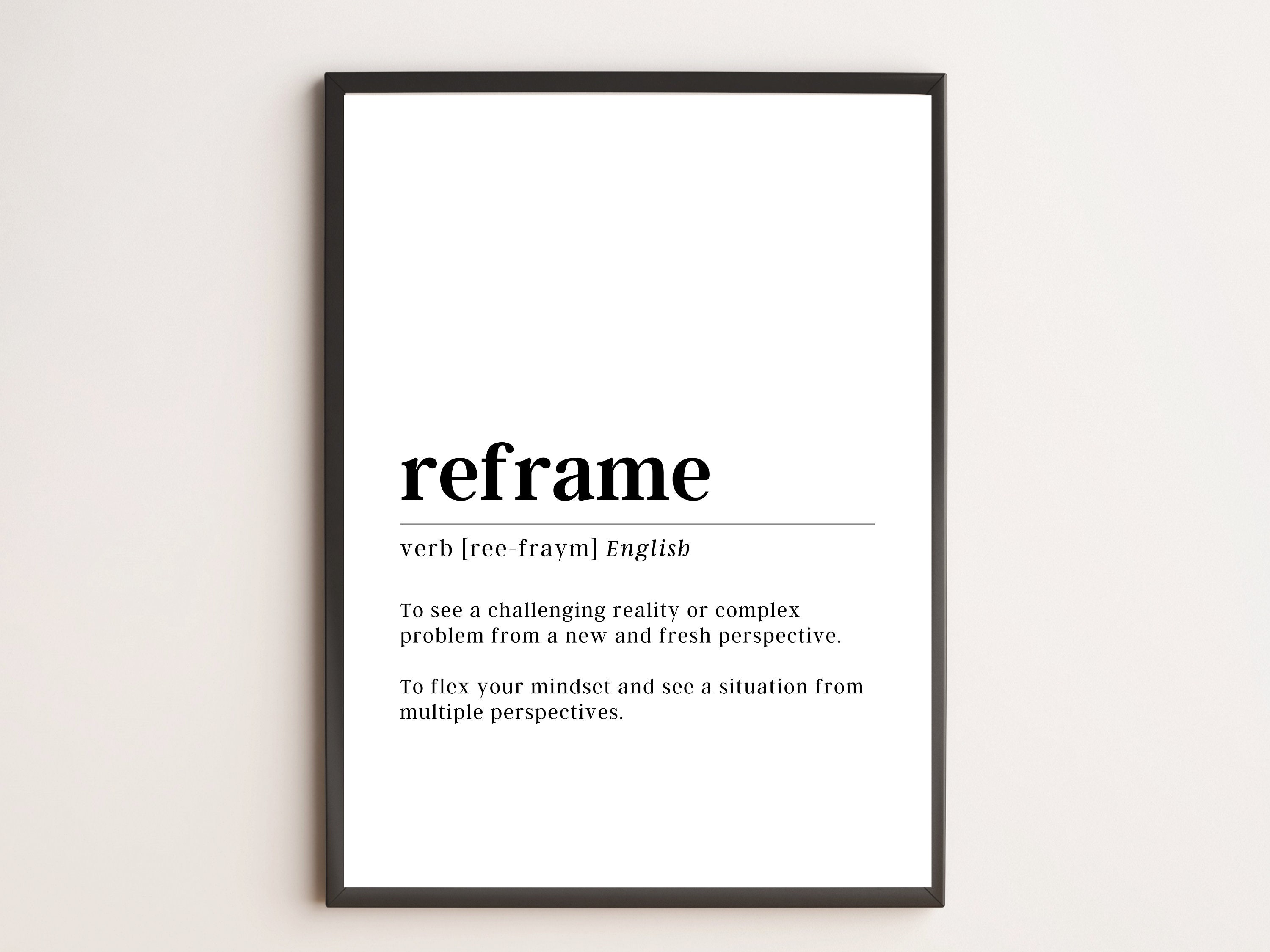 Reframe Definition Print | Motivational Wall Art - Etsy