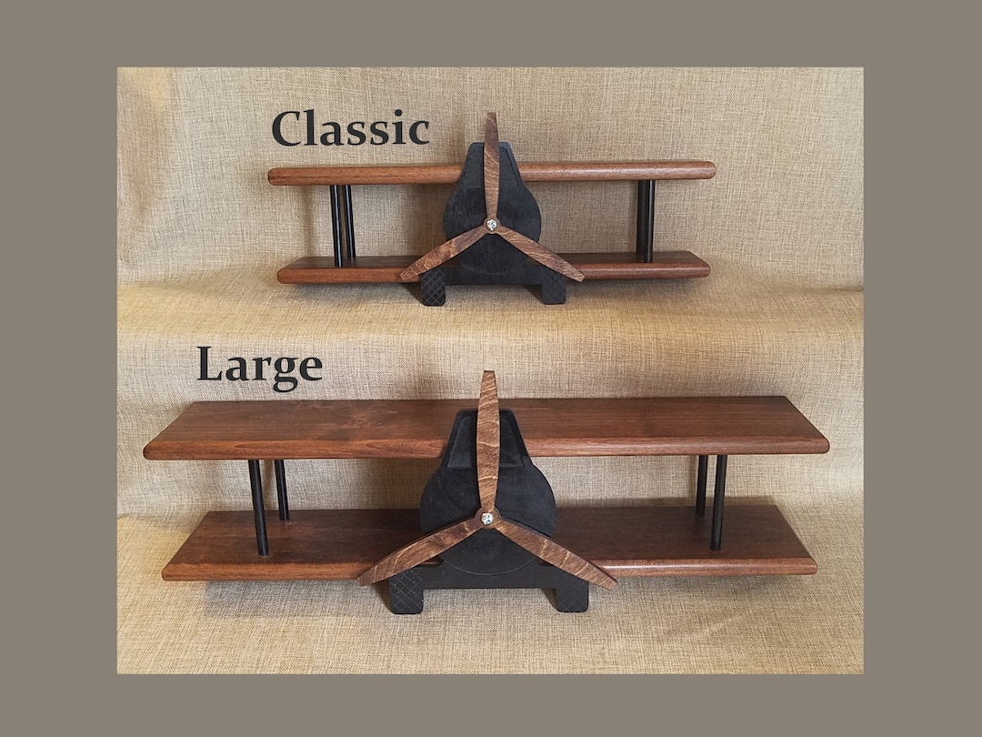 Large Airplane Shelf Biplane Shelf Airplane Clock Wood Biplane Airplane ...