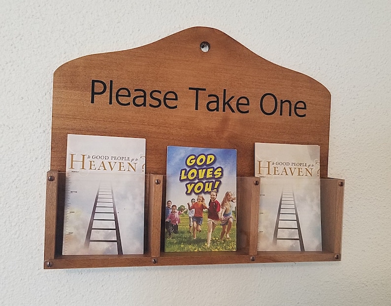 Tract Rack Display Shelf Christian Pamphlet Holder Event Invitation ...
