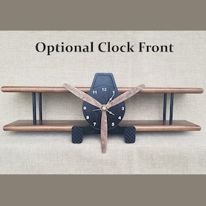 Large Airplane Shelf Biplane Shelf Airplane Clock Wood Biplane Airplane ...