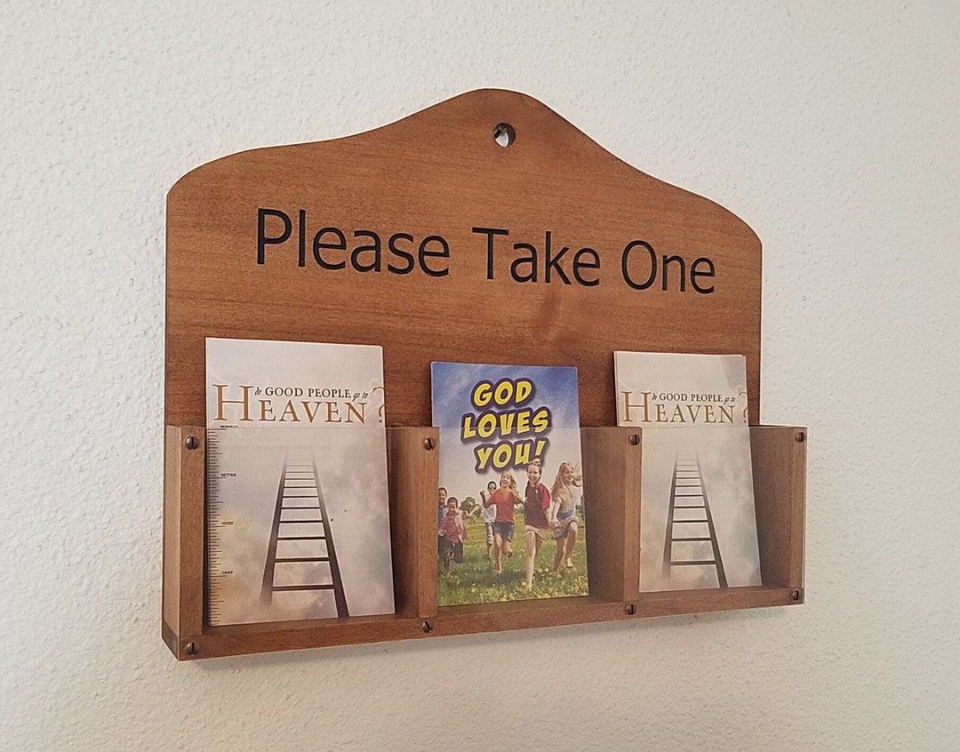Tract Rack Display Shelf Christian Pamphlet Holder Event Invitation ...