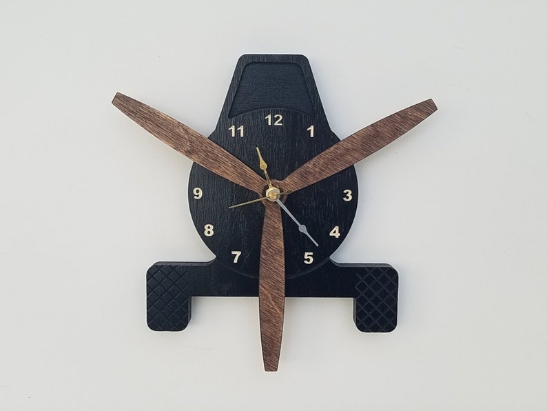 Airplane Clock Nursery Decor Aircraft Wood Clock Baby Shower Gift for ...