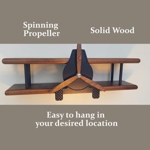 Large Airplane Shelf Biplane Shelf Airplane Clock Wood Biplane Airplane ...
