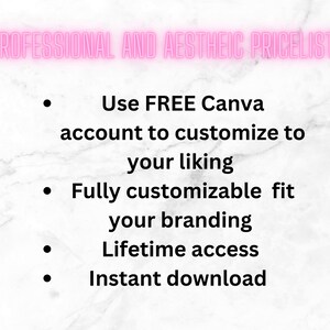 Digital Price List | Beauty Price List | Printable Price List ...