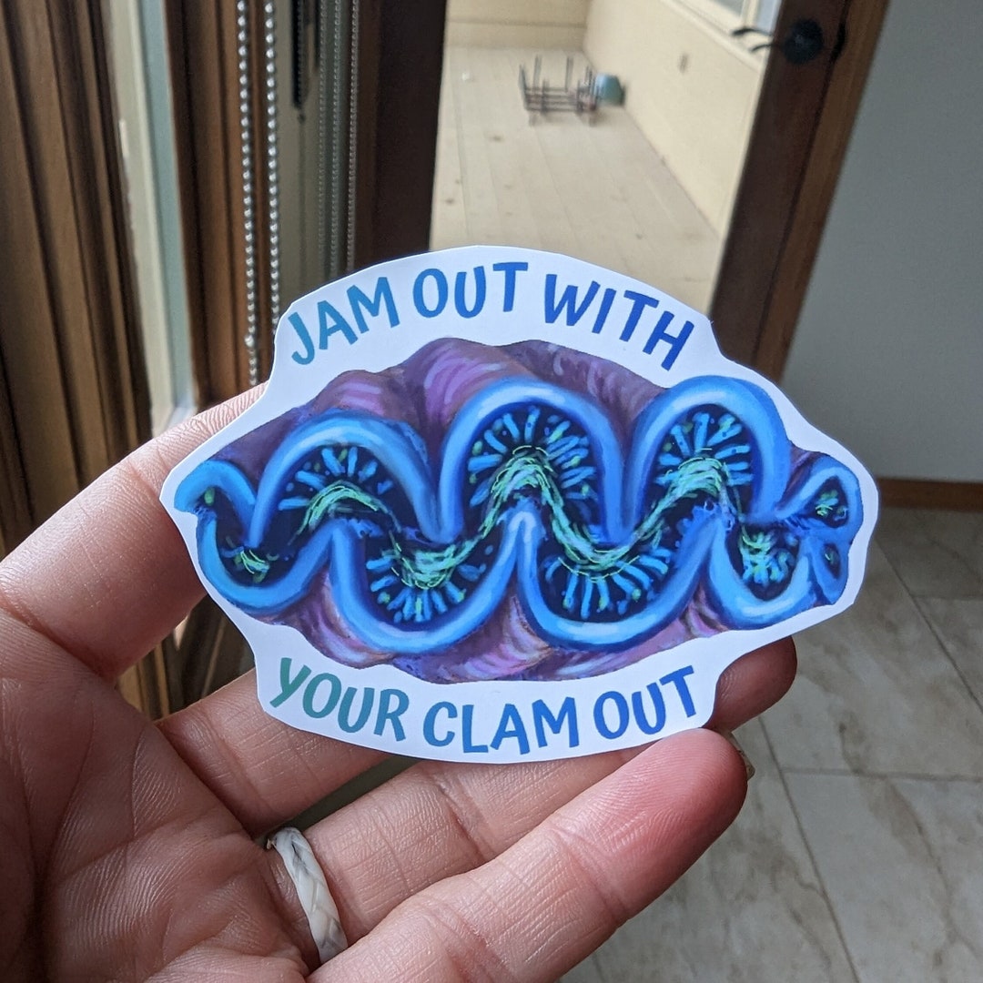 Funny Jam Out Clam Vinyl Sticker - Etsy