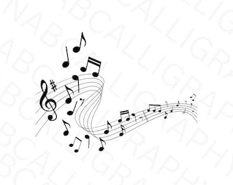 Musical Notes Instant Download SVG, PNG, EPS, Jpg Digital Download - Etsy