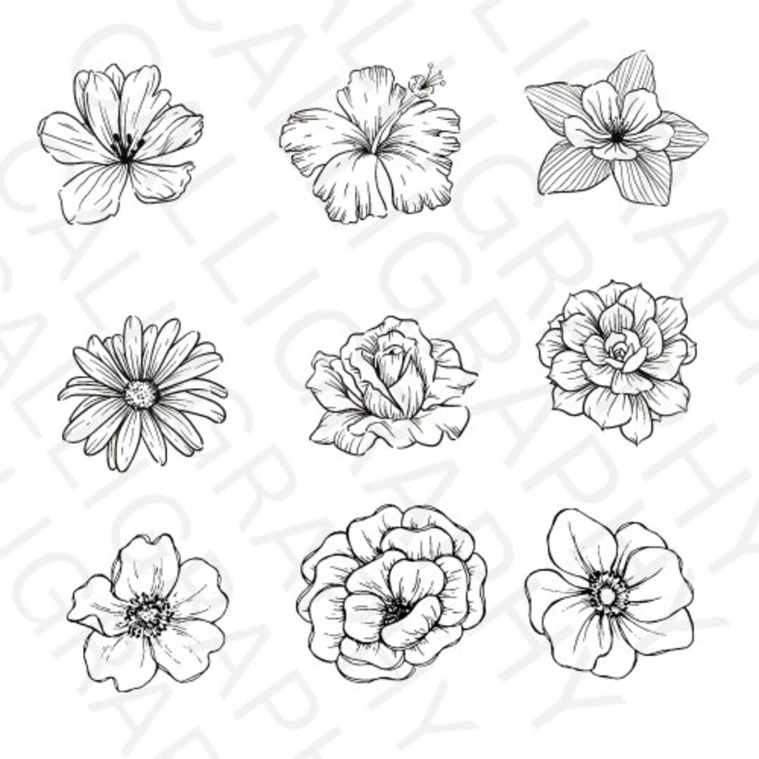 Flowers Bundle SVG Instant Digital Download. - Etsy