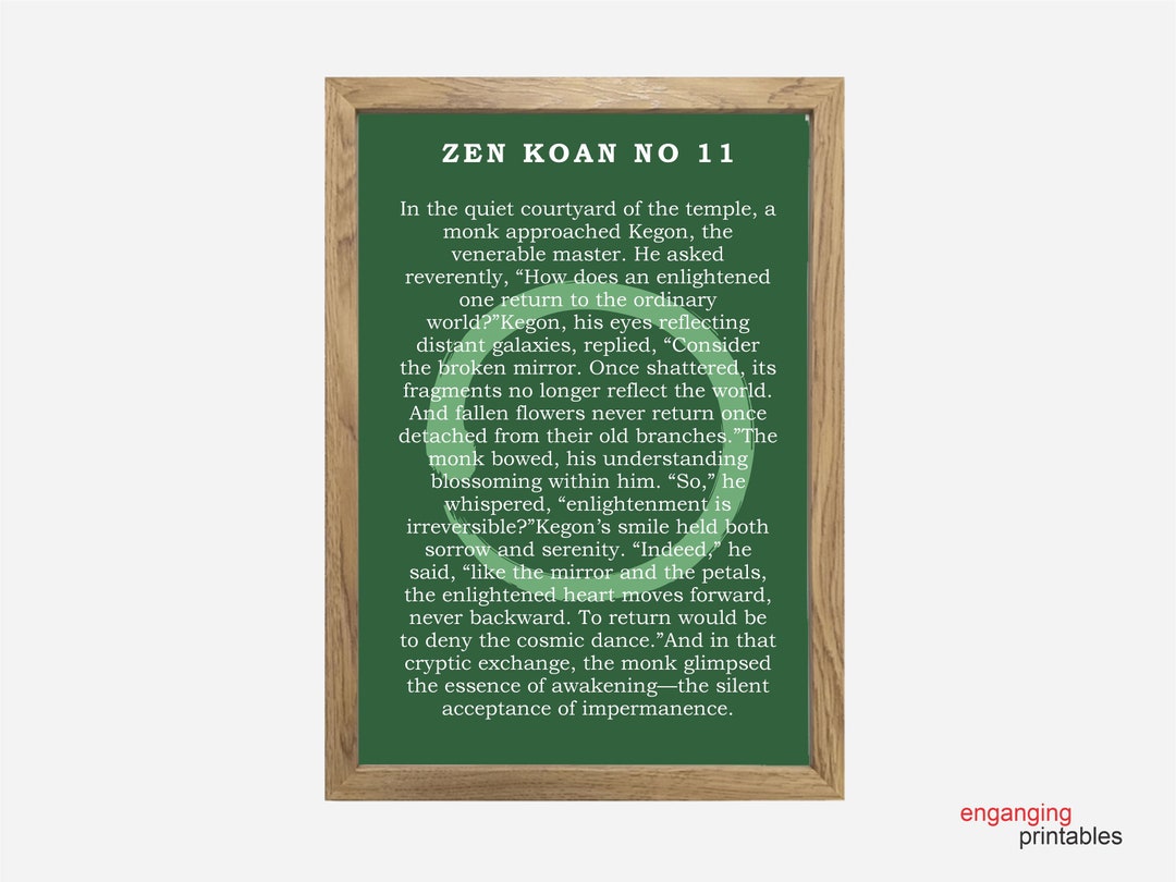 Zen Koan Wall Art, Buddhist Riddle, Inspirational Mystery, Printable ...