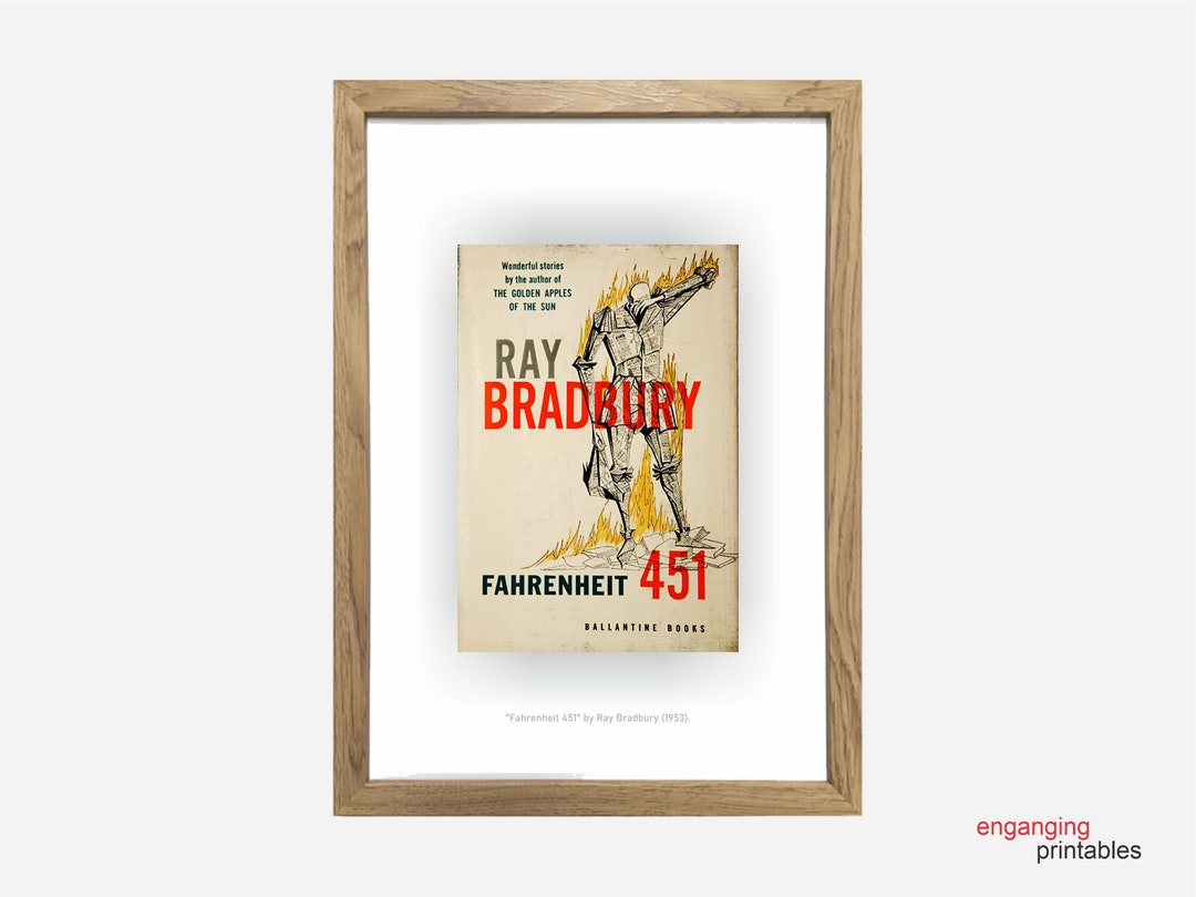 Fahrenheit 451 by Ray Bradbury Vintage Book Cover Wall Art, Printable ...