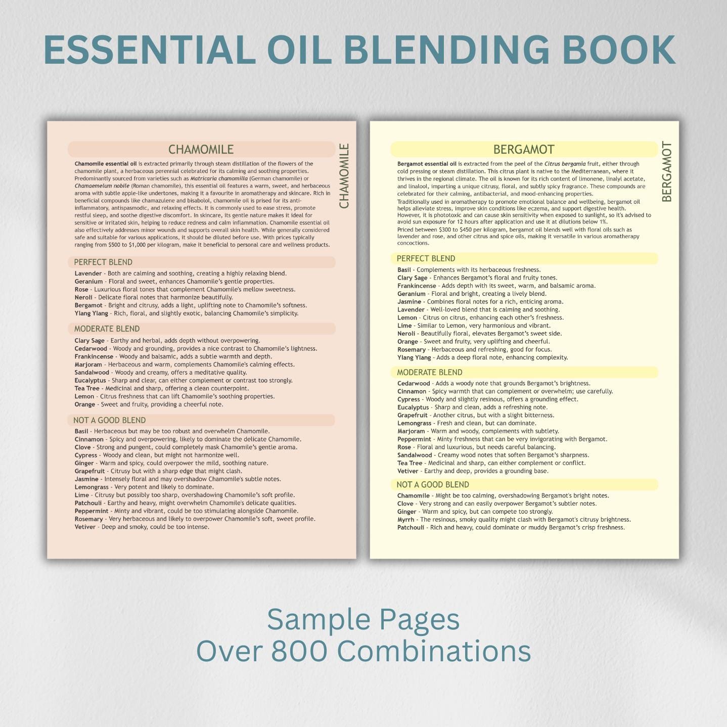 Essential Oils Blending Book, 30 Oils, 800 Blending Combinations, 32 ...