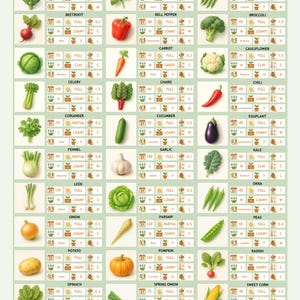 Global Vegetable Planting Guide: Illustrated A3 Garden Chart (PDF ...
